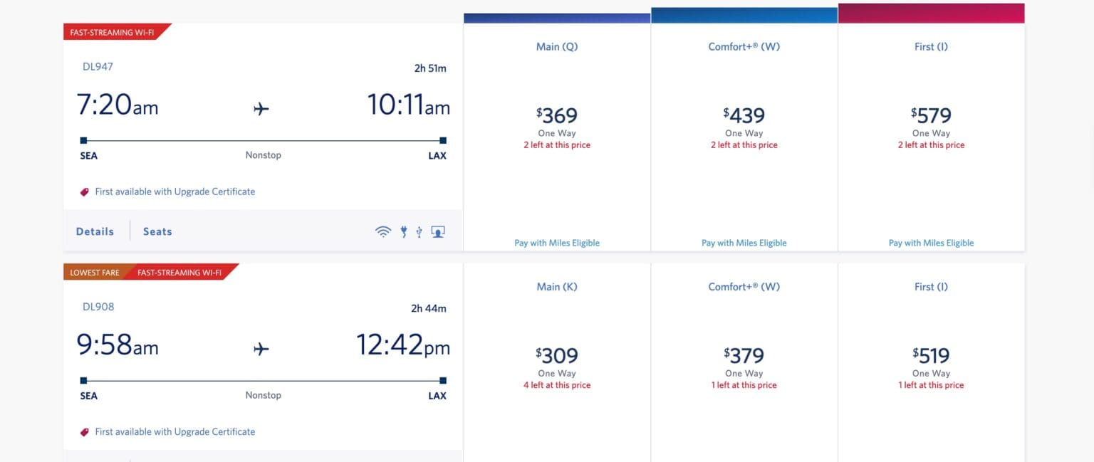 Delta Upgrade Certificates Now Redeemable Online - The Bulkhead Seat