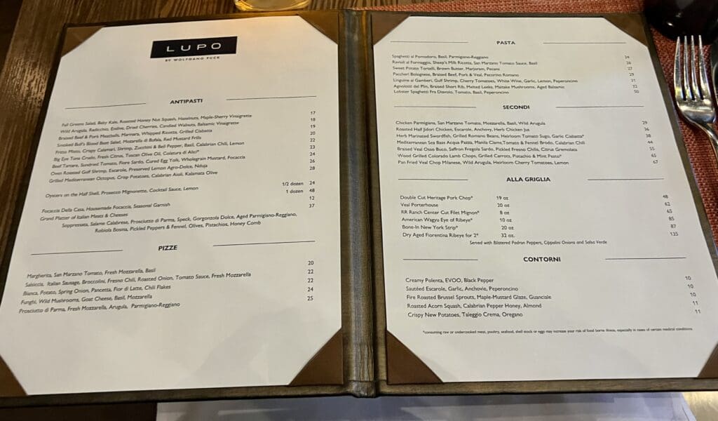 Restaurant Review: Lupo (Las Vegas) - The Bulkhead Seat