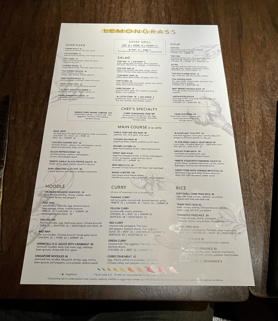 Restaurant Review Lemongrass Las Vegas The Bulkhead Seat