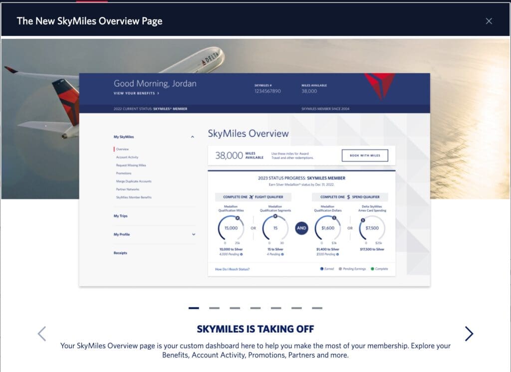 Delta Updates Its SkyMiles Dashboard - The Bulkhead Seat