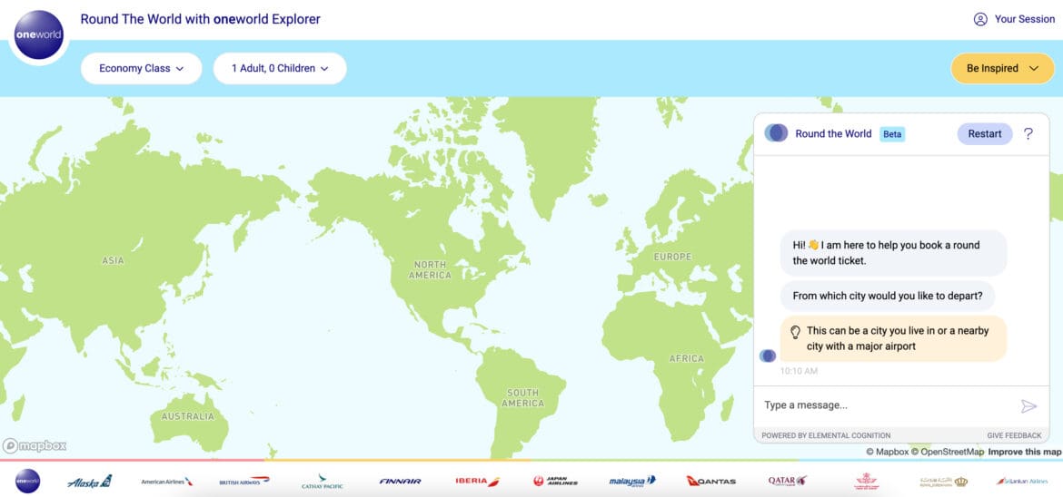 Oneworld Launched an AI-Powered Booking Tool for Round the World Trips ...