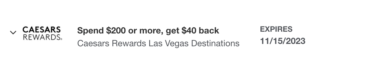 Amex Offer: Spend $200 or More, Get $40 Back at Caesars Rewards Las ...