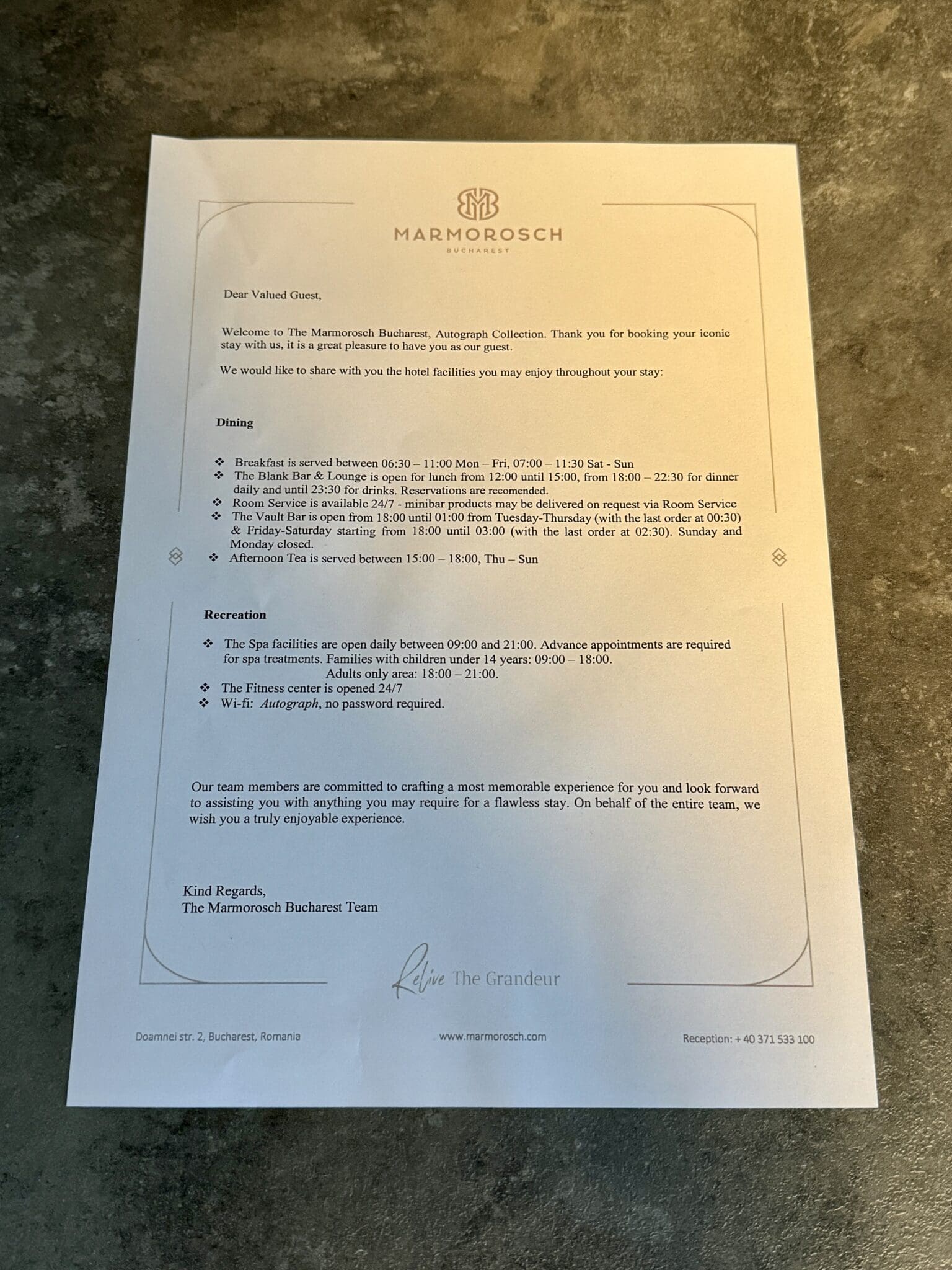 Hotel Review: The Marmorosch Bucharest, Autograph Collection - The ...