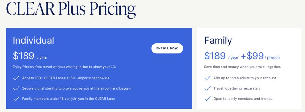 CLEAR Increases Price to Add Family Members by Over 40% - The Bulkhead Seat