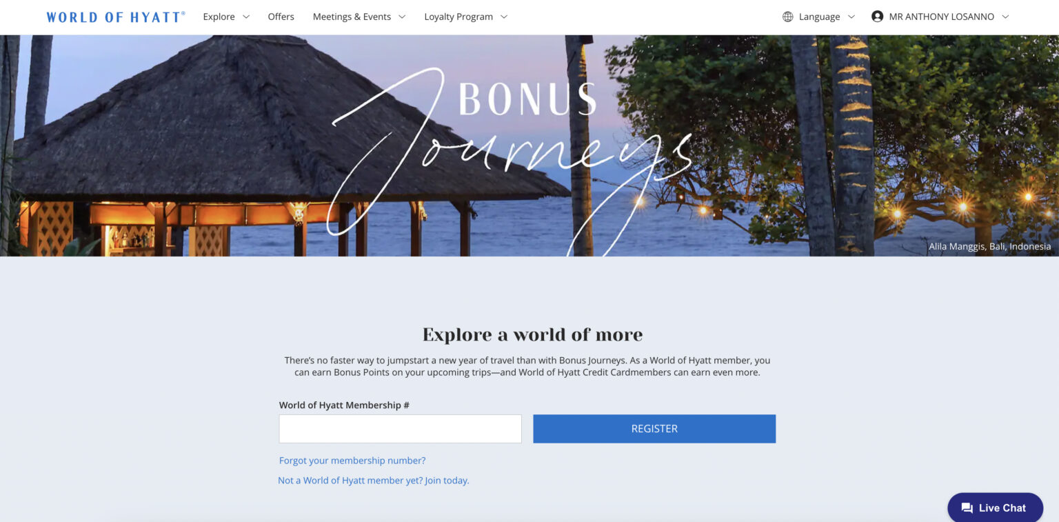 Registration Open: World Of Hyatt® Bonus Journeys Promo - The Bulkhead Seat