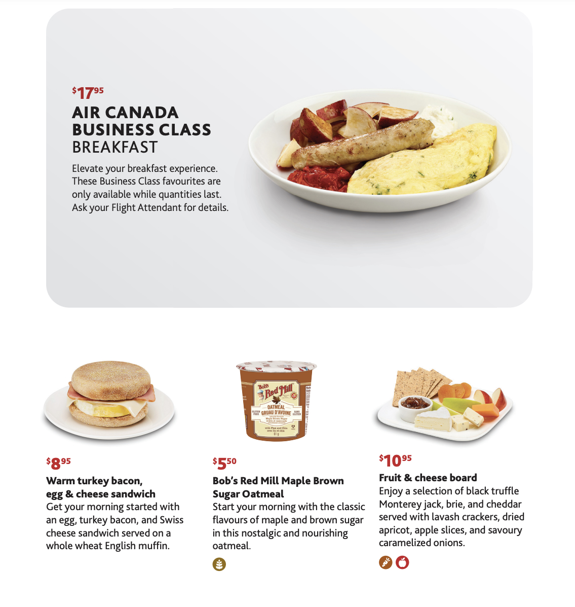 Air Canada Offers the Largest Buy-On-Board Menu of Any North American ...