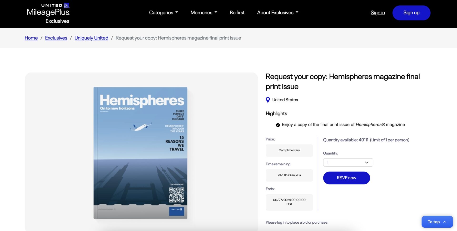 MileagePlus® Exclusives: Request A Free Copy of the Final Issue of ...