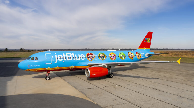 JetBlue Debuts Airbus A320 Livery Featuring Mario, Luigi, Donkey Kong ...